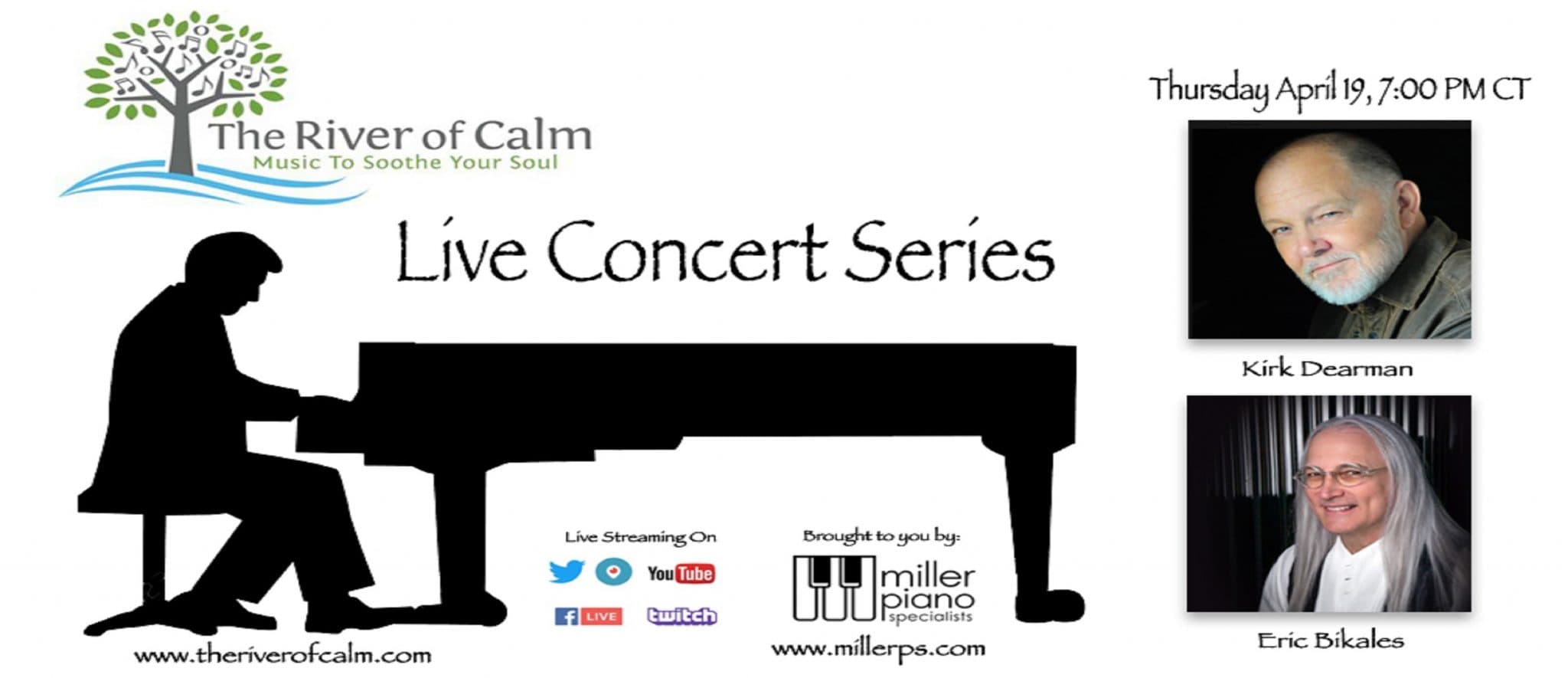 River of Calm Concert Series beings in April | Miller Piano Specialists ...