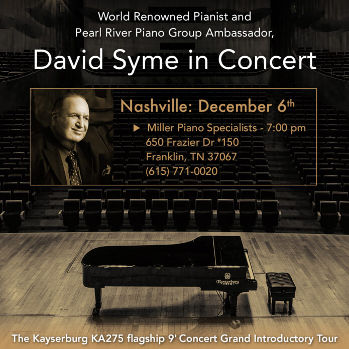 David Syme Tuesday, December 6th at 7:00 pm cst | Miller Piano ...
